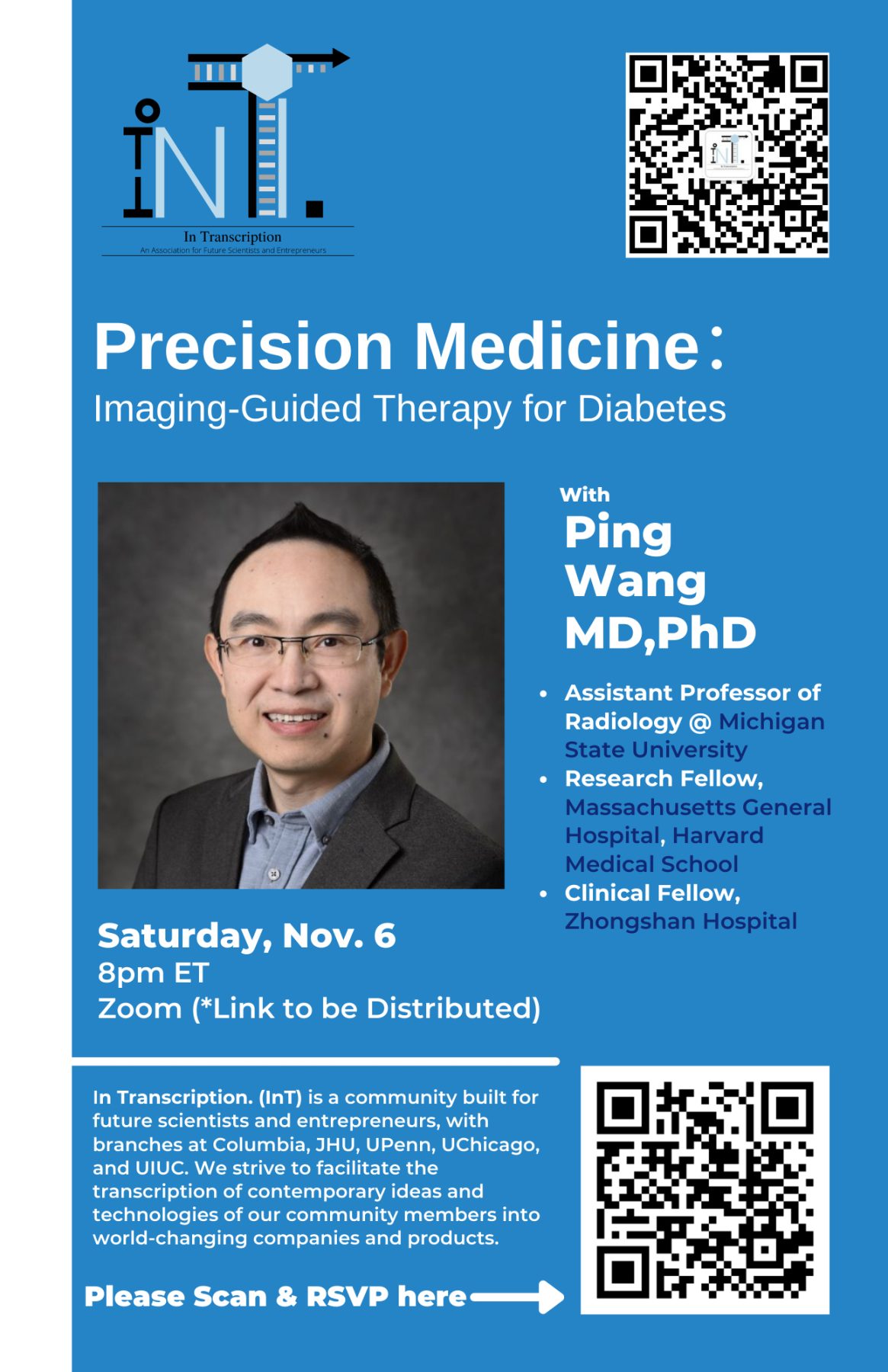 Dr. Ping Wang presents at In Transcription, an association for Future ...